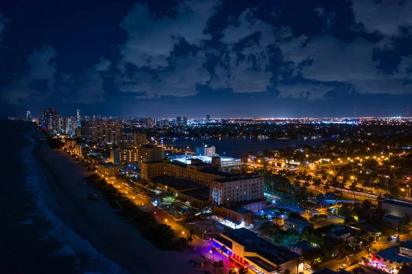 Miami skyline night Stock Photos, Royalty Free Miami skyline night ...