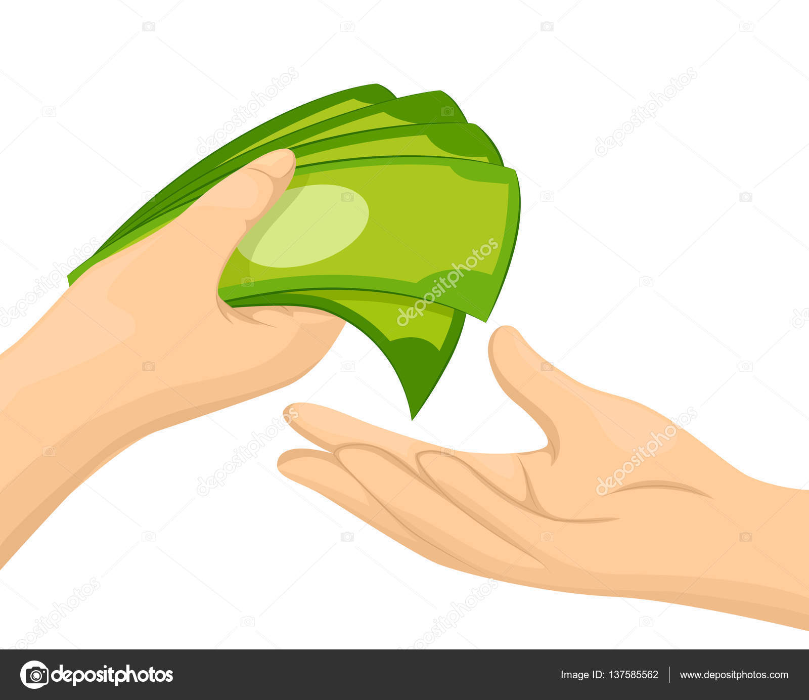Hand Giving Money Clipart