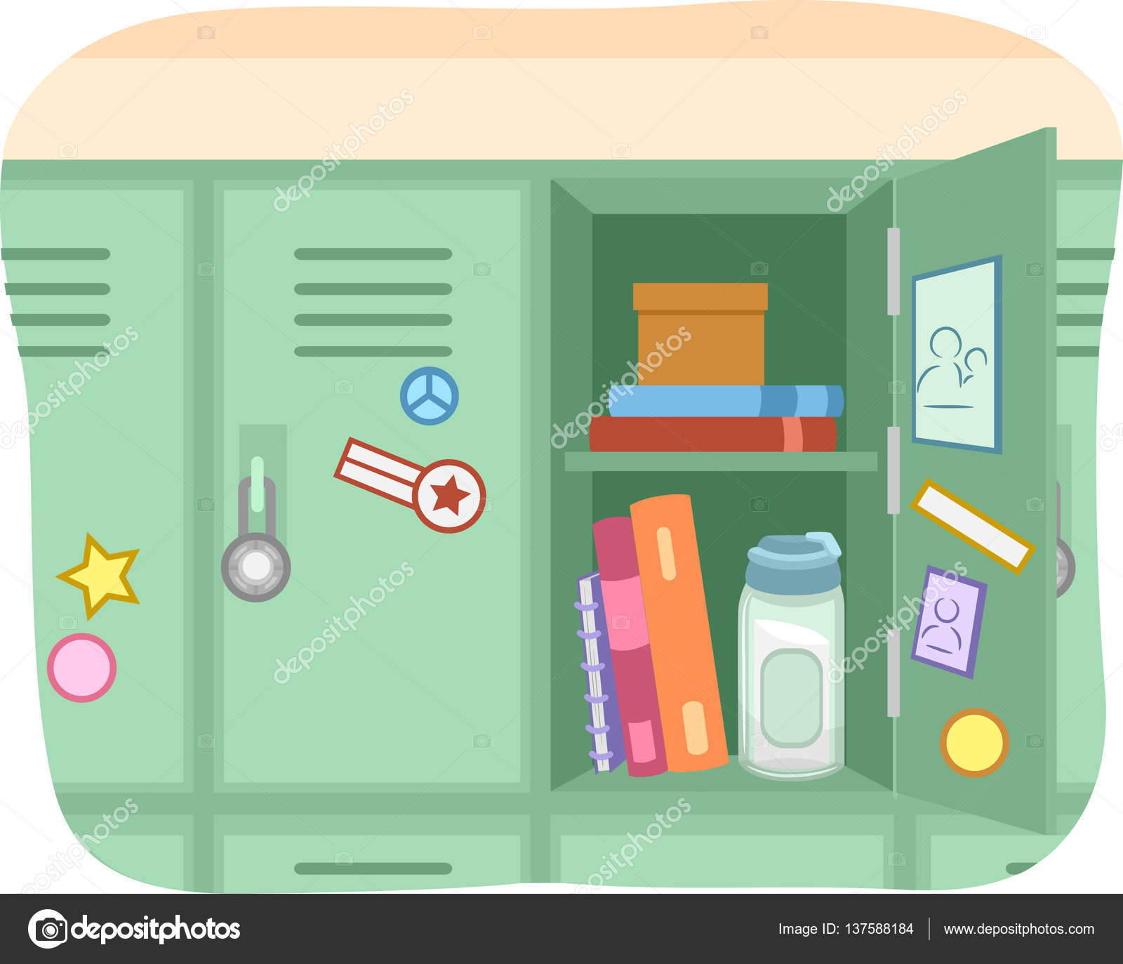 Open Locker Clip Art