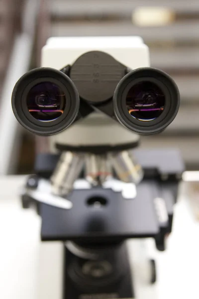 Microscope in Doctor's Lab with Different Magnifications - Stock Image ...