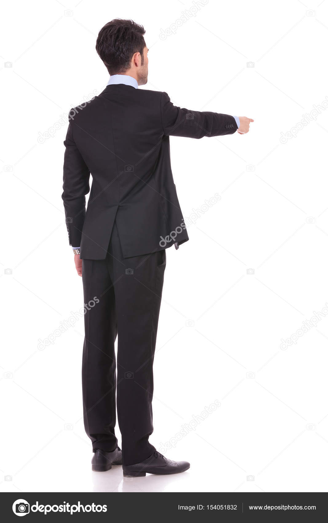 Back view of a businessman pointing finger Stock Photo by ©feedough ...