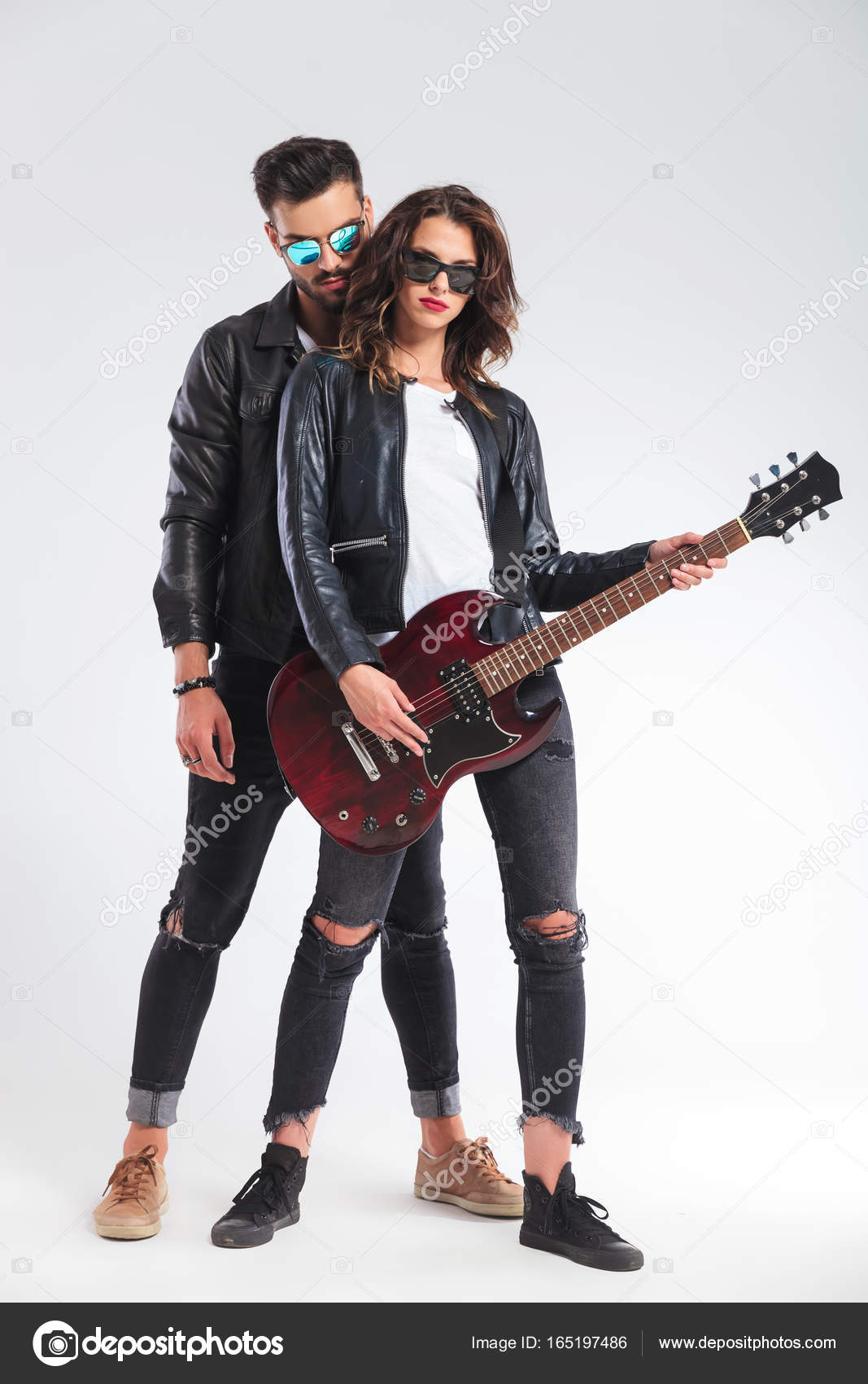 Rock and roll pareja de pie juntos: fotografía de stock © feedough ...