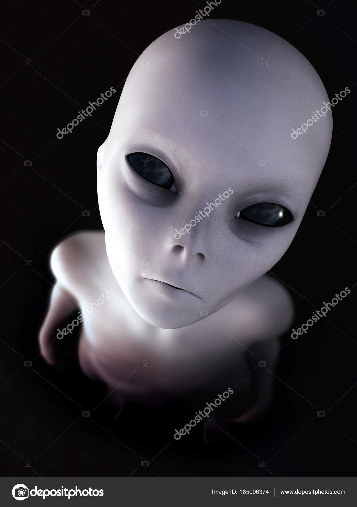 3D rendering of an alien looking up at you. — Stock Photo © sarah5 ...