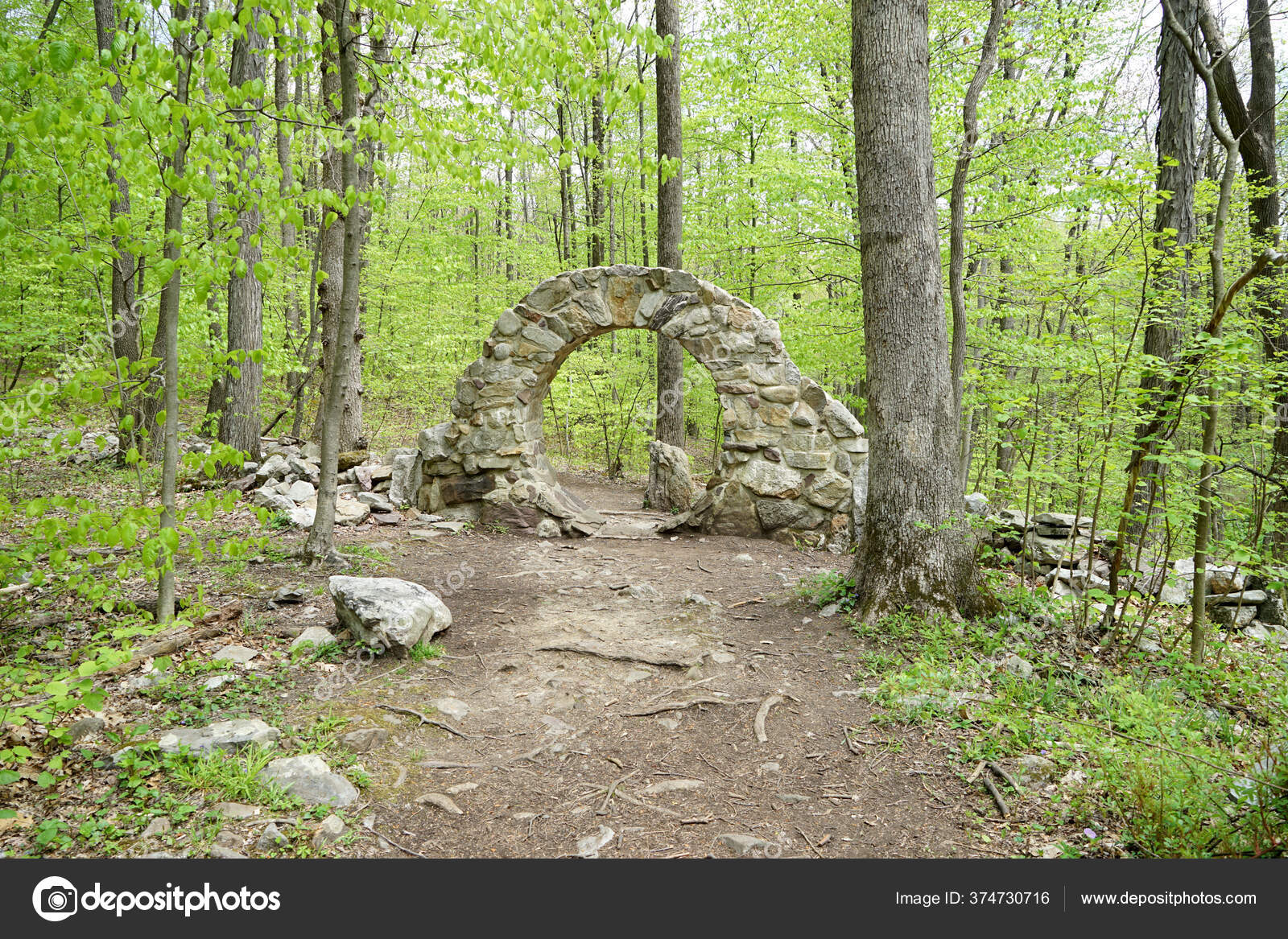 Dirt Path Leads Rounded Stone Structure Woods Stock Photo by ©cfarmer ...