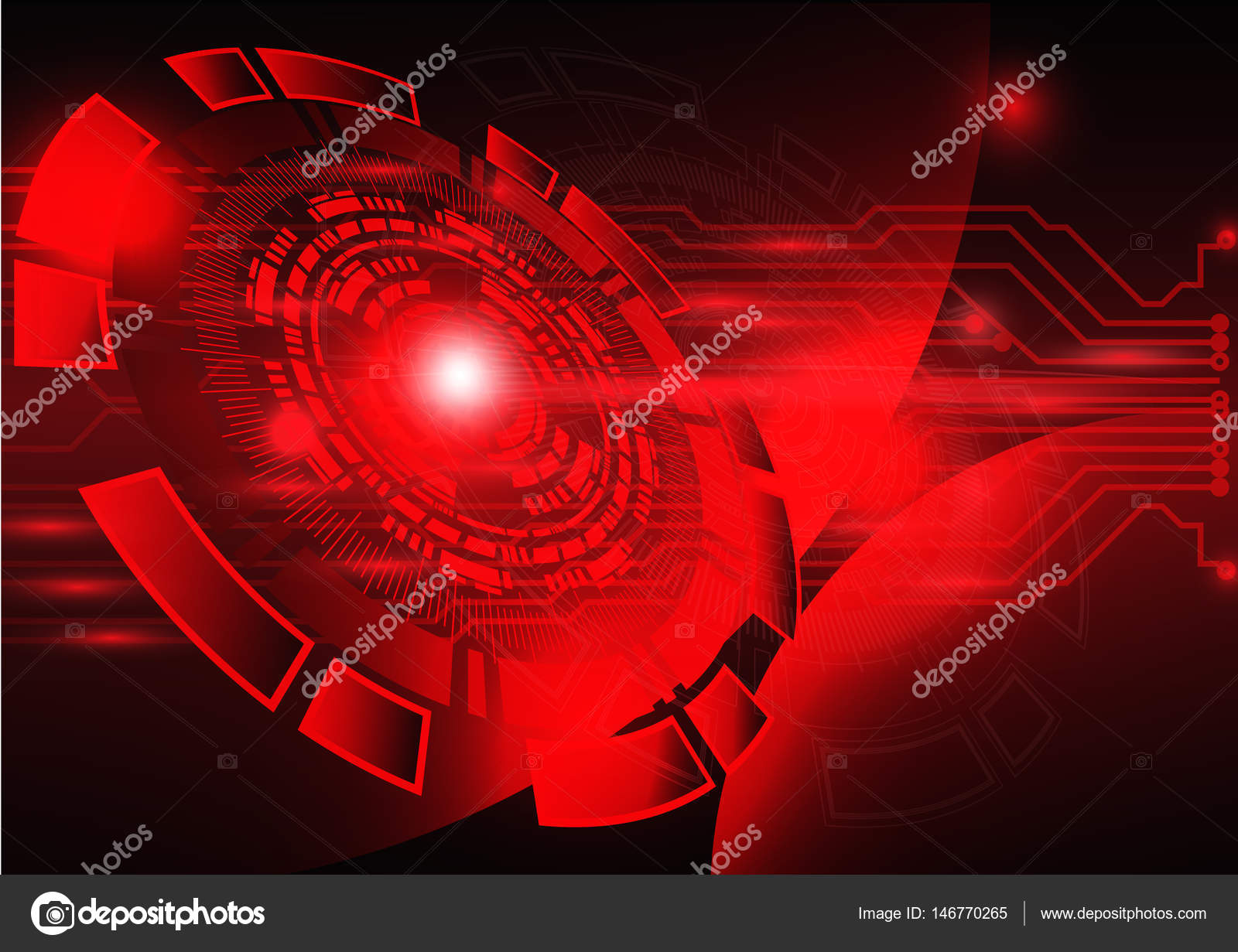 Abstract Technology Background Red