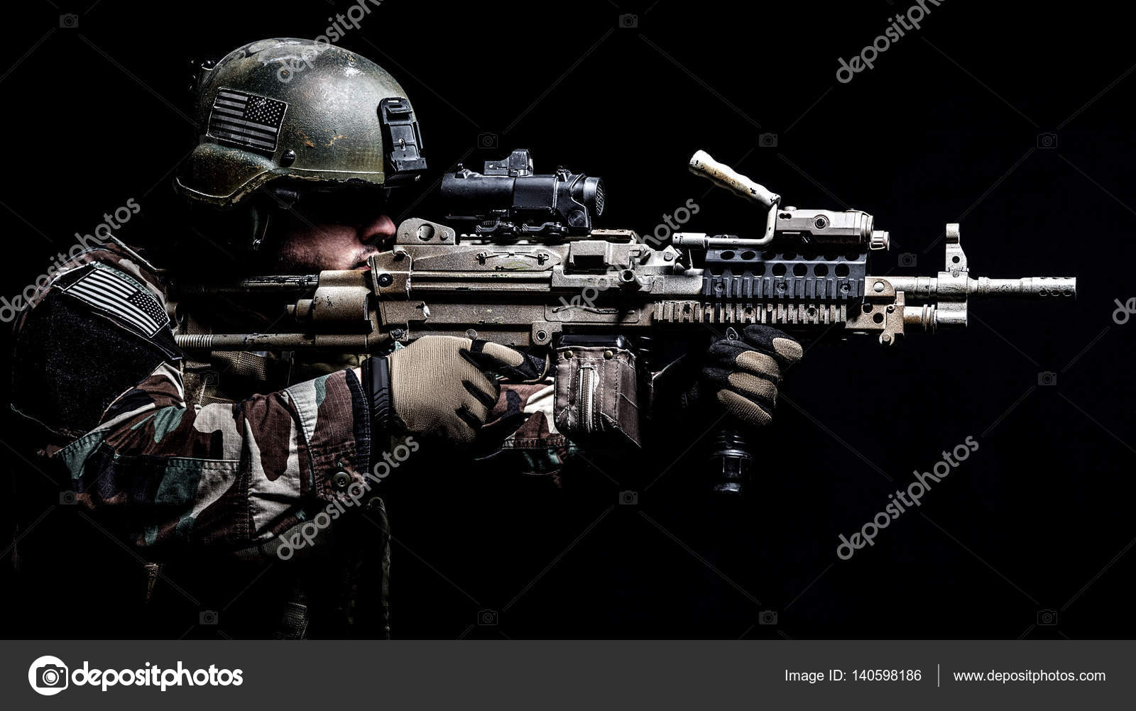 Marine Special Operator machinegunner ⬇ Stock Photo, Image by © zabelin ...