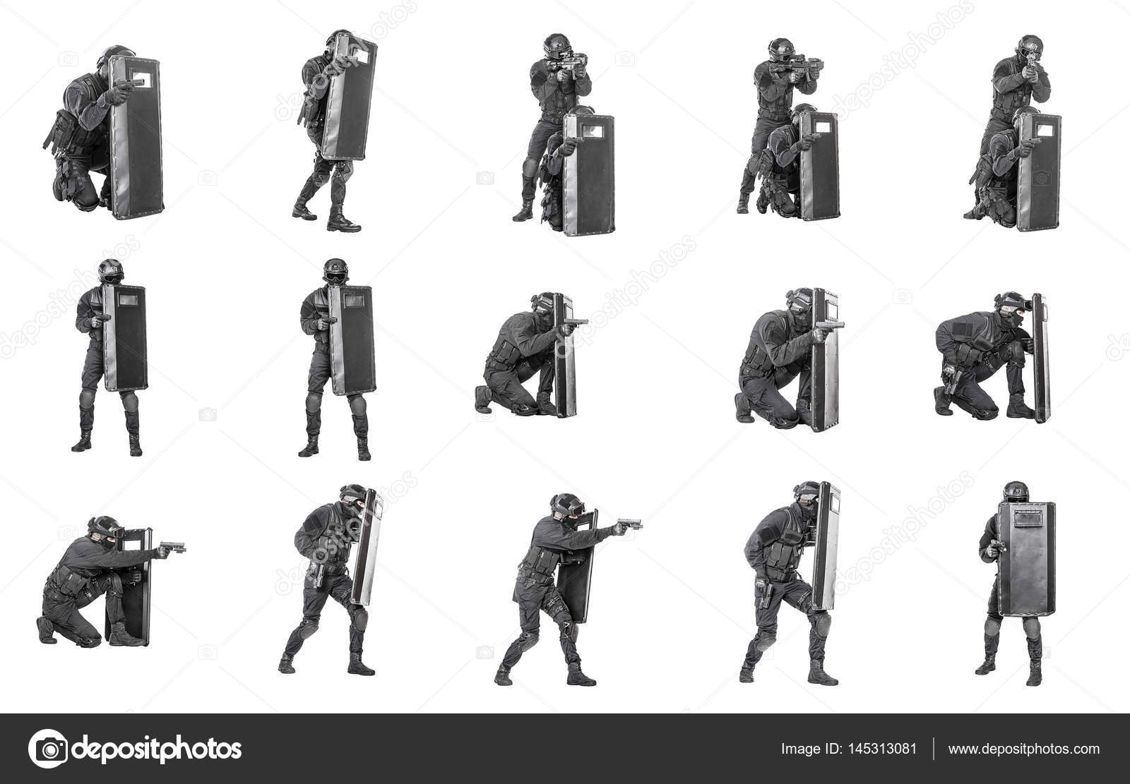 SWAT officer with ballistic shield Stock Photo by ©zabelin 145313081