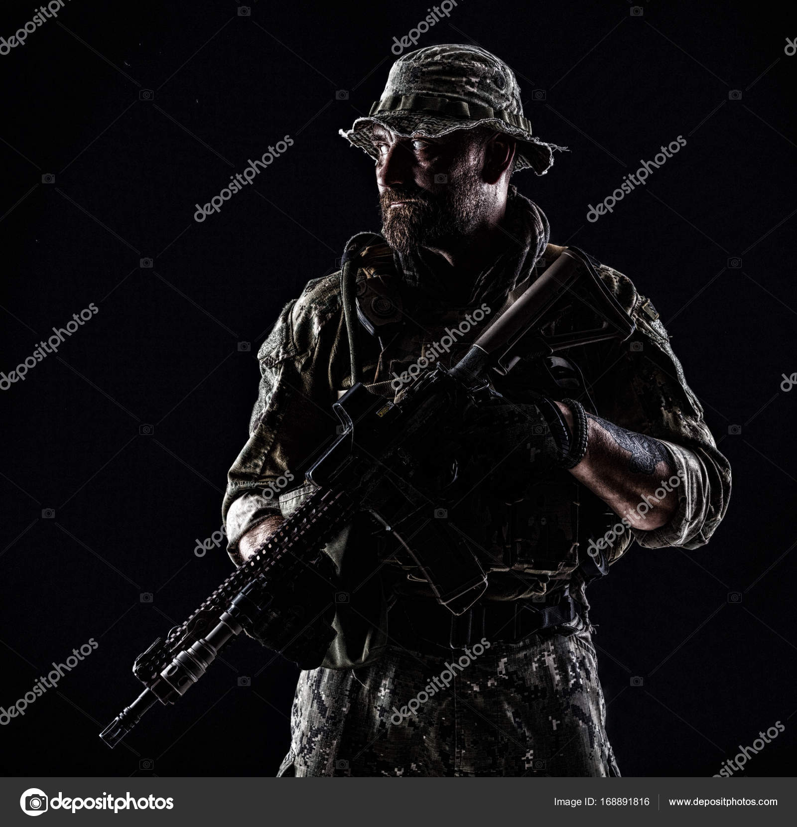 Bearded Spec ops Operator Stock Photo by ©zabelin 168891816