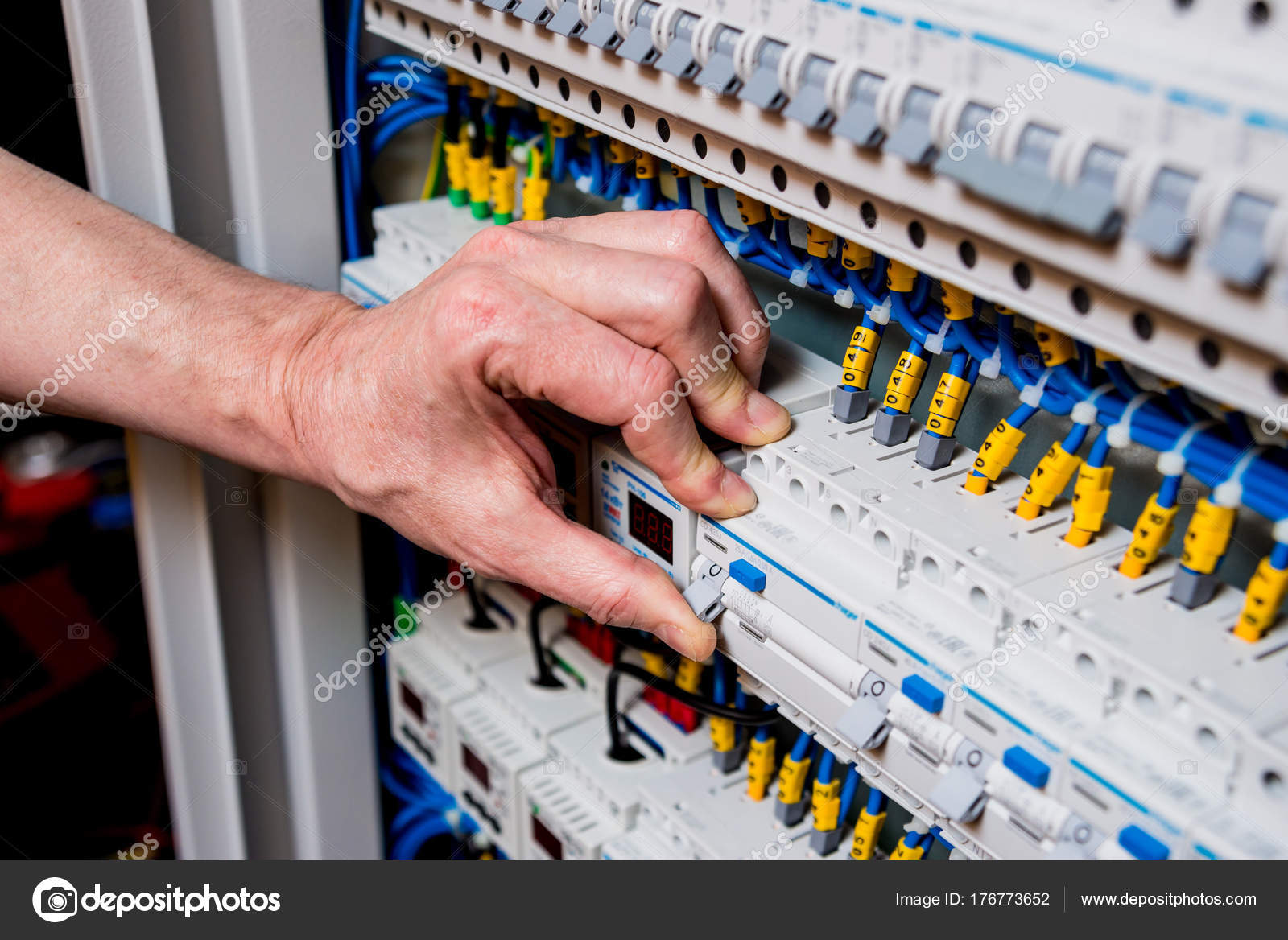 Repairing Switchboard Voltage Automatic Switches Stock Photo by ...