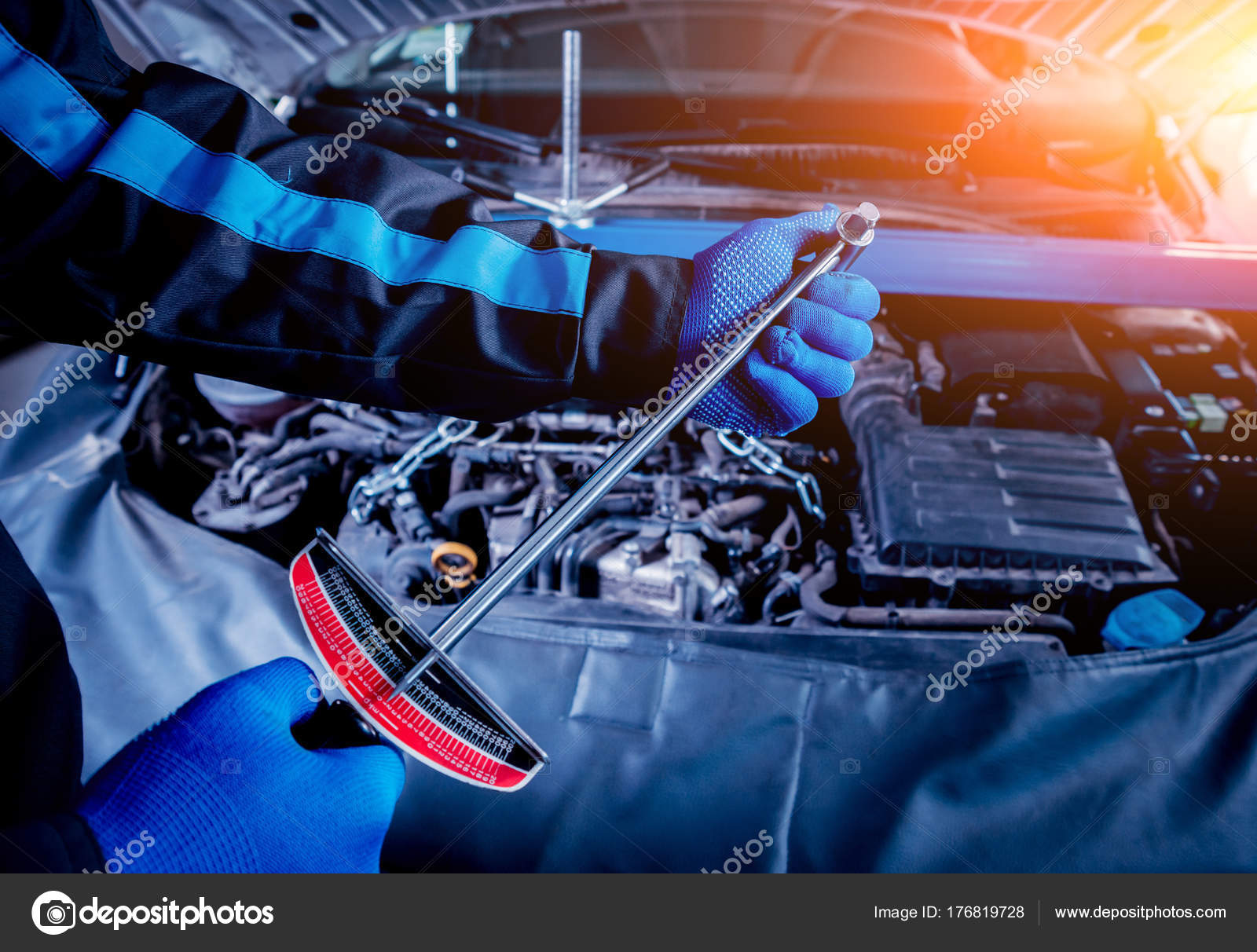 Repairing Engine Service Station Car Repair Background — Stock Photo ...