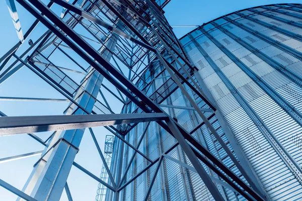 Modern silos for storing grain harvest. Agriculture. - Stock Image ...