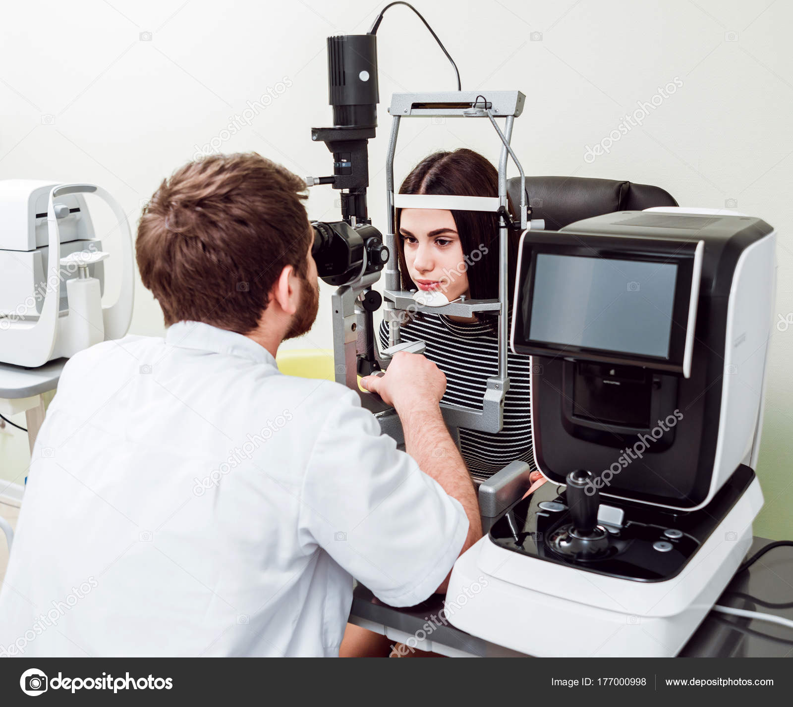 Examen Lámpara Hendidura Biomicroscopia Del Segmento Anterior Del Ojo ...