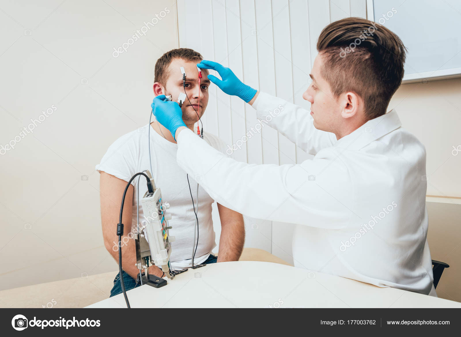 Patient Nerves Testing Using Electromyography Medical Examination Emg ...