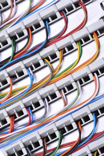 Telecommunication main distribution frame with cables - Stock Image ...