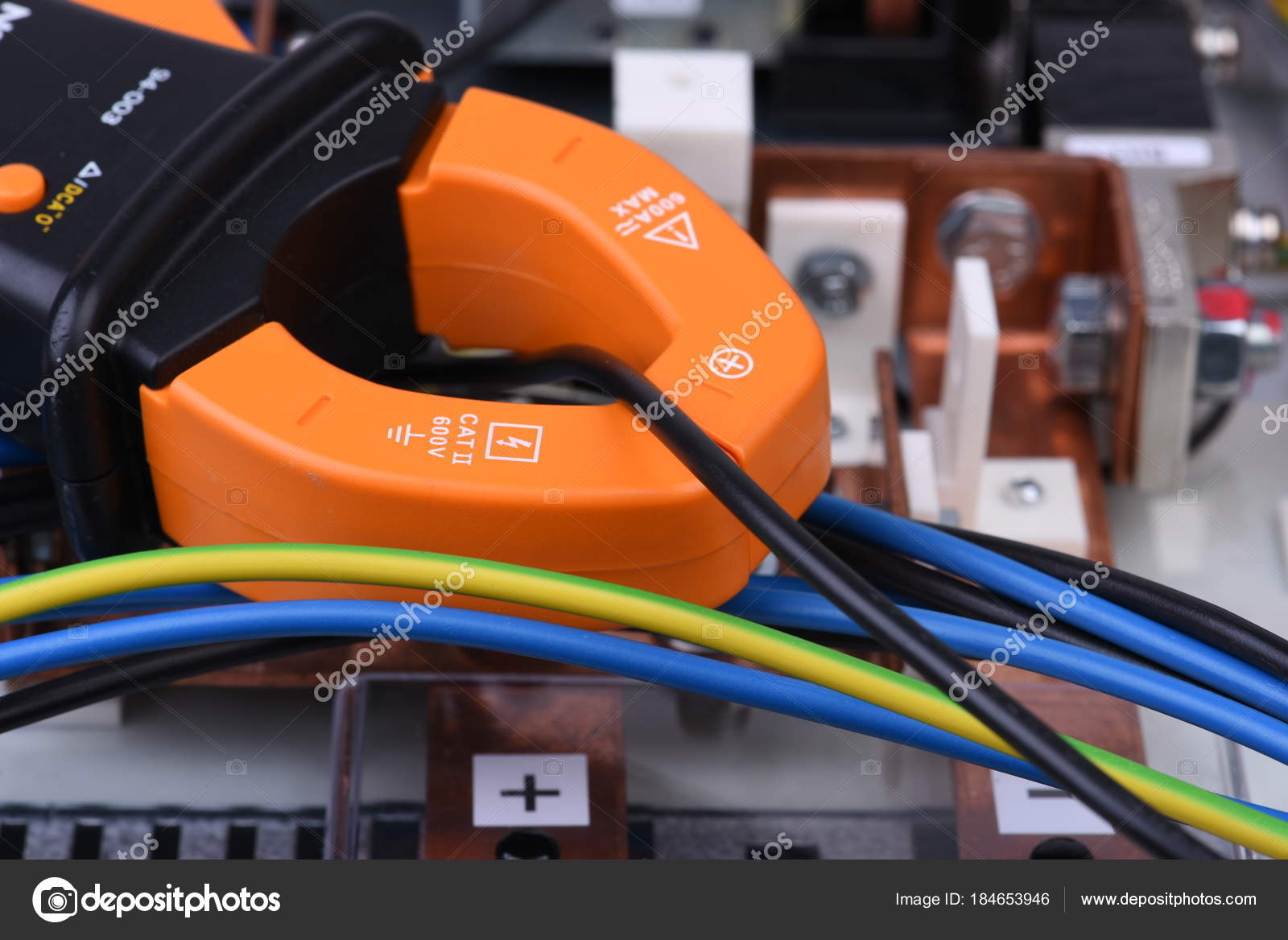 Clamp Meter Measure Current Cable Power Supply Devices Stock Photo by ...