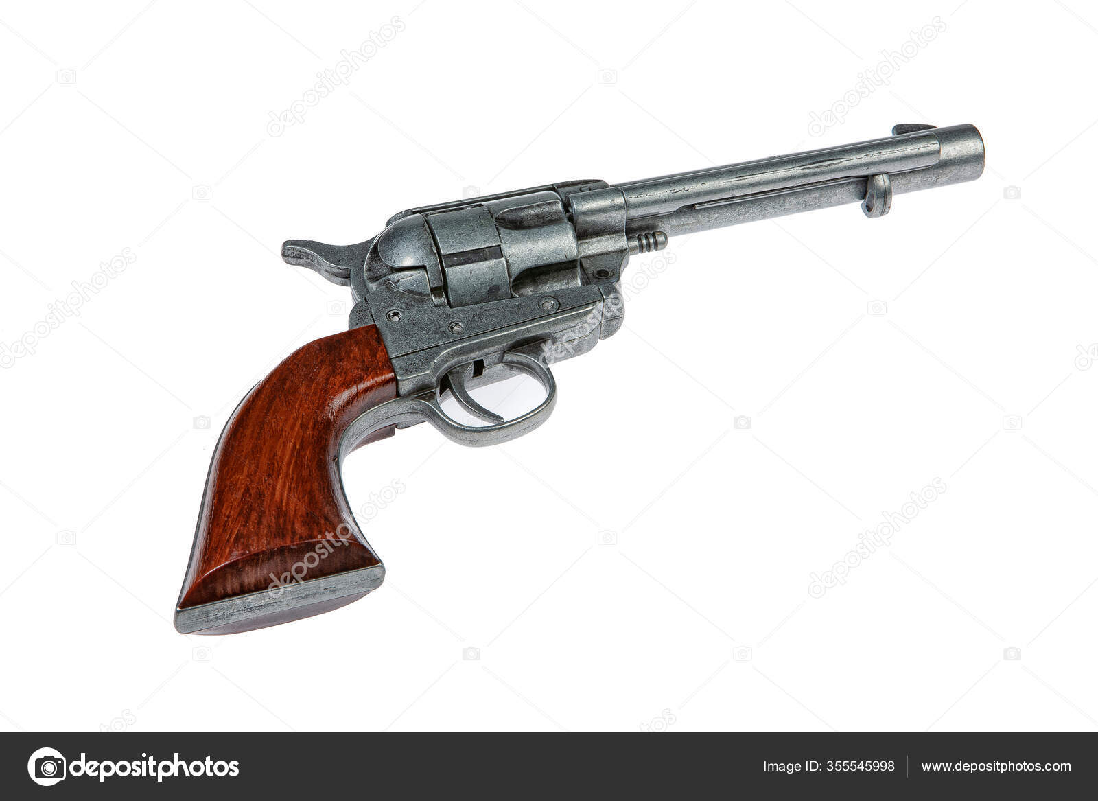 Antiguo Revólver Acción Simple Del Ejército Sobre Fondo Estudio Aislado ...