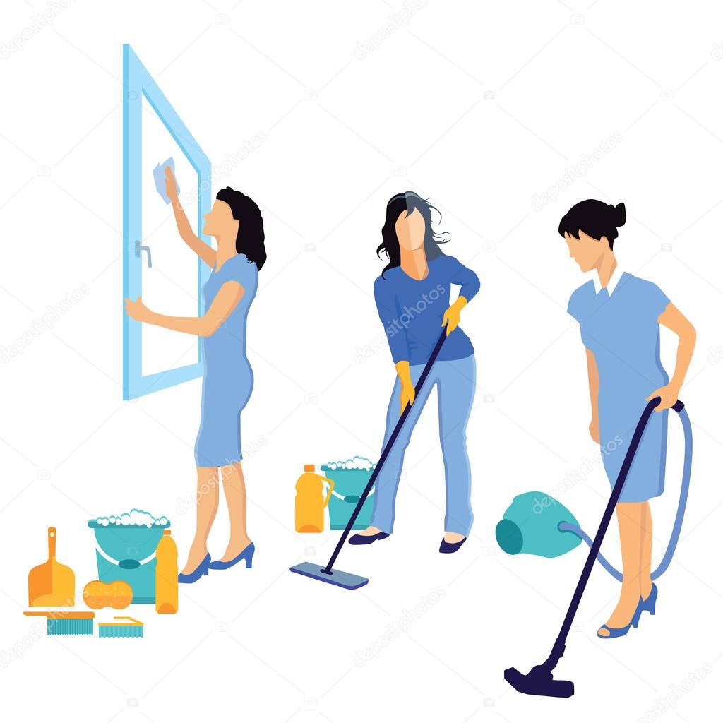 Cleaning and house cleaning — Stock Vector © scusi0-9 #132875116