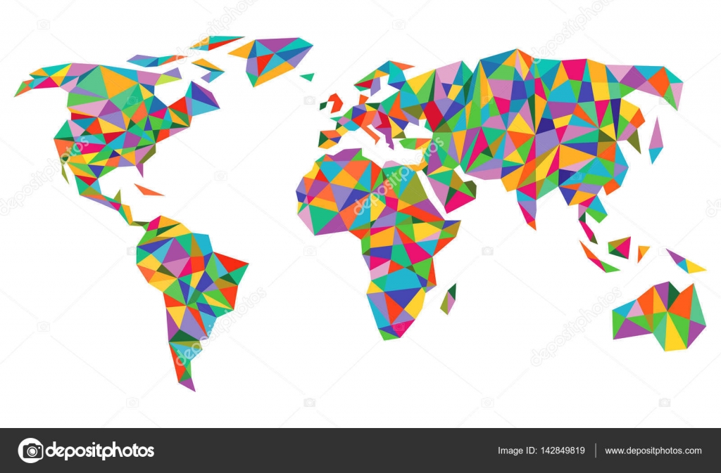 Colorful world map isolated — Stock Vector © scusi0-9 #142849819