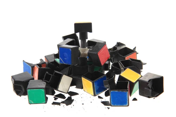 Cube of rubik puzzle. Broken – Stock Editorial Photo © namsilat #1097794