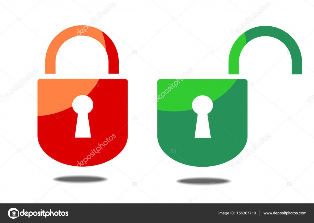 Open and closed padlock Stock Vector Image by ©leonardo255 #155367710