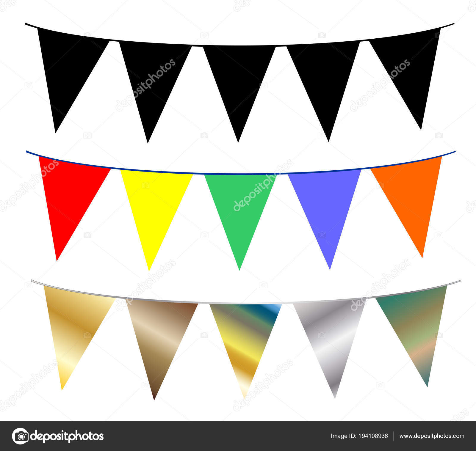 Bunting Flags Garland Vector Eps Stock Vector by ©leonardo255 194108936