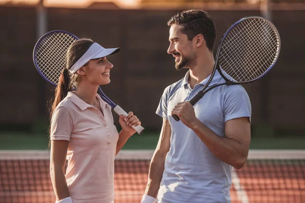 Couple playing tennis - Stock Image - Everypixel