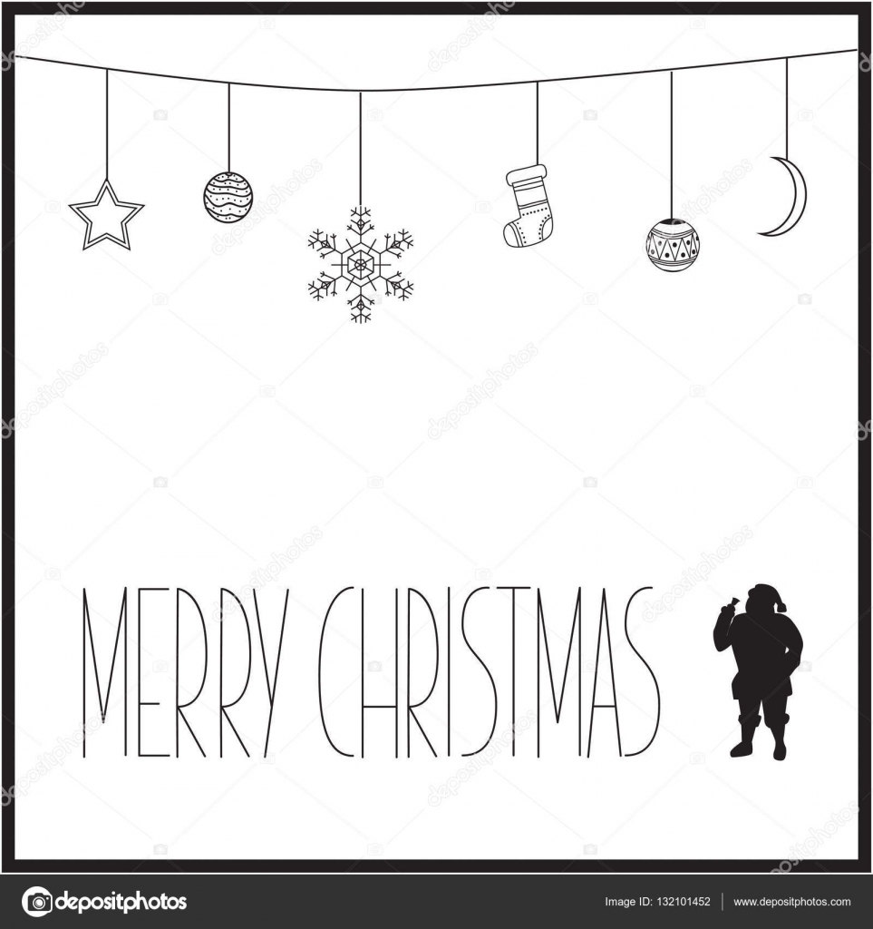 Tarjetas Navideñas En Blanco Y Negro Feliz Navidad Feliz Año Nuevo