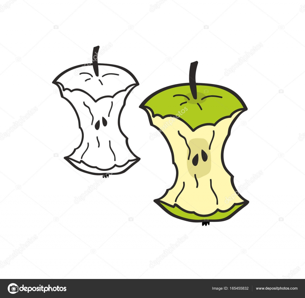 Set of two bitten apples Stock Vector by ©ekapanova #165455832