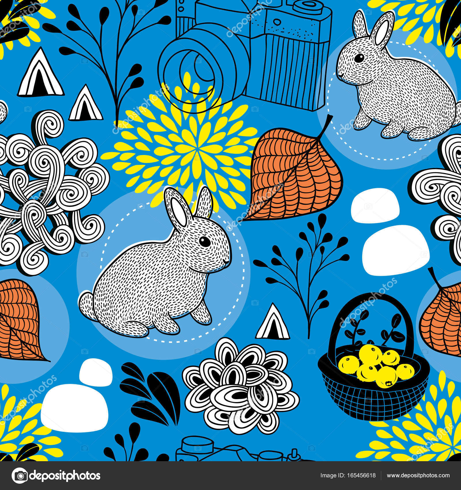 Seamless background with cute bunnies Stock Vector Image by ©ekapanova ...