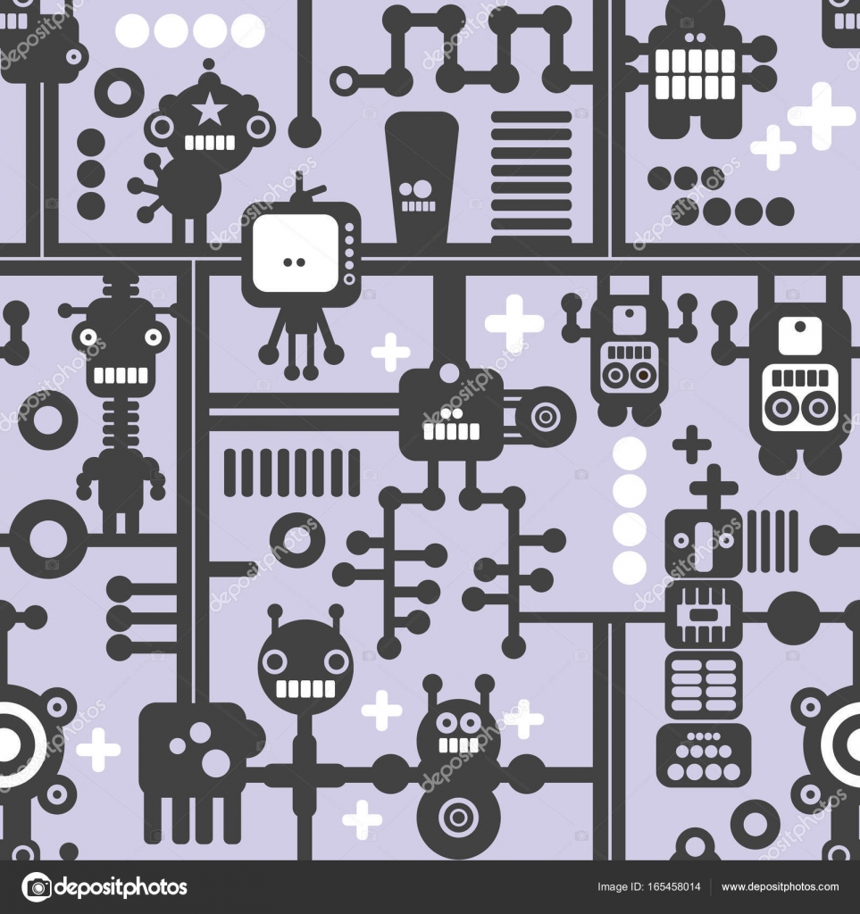 Background with small robots. Stock Vector Image by ©ekapanova #165458014