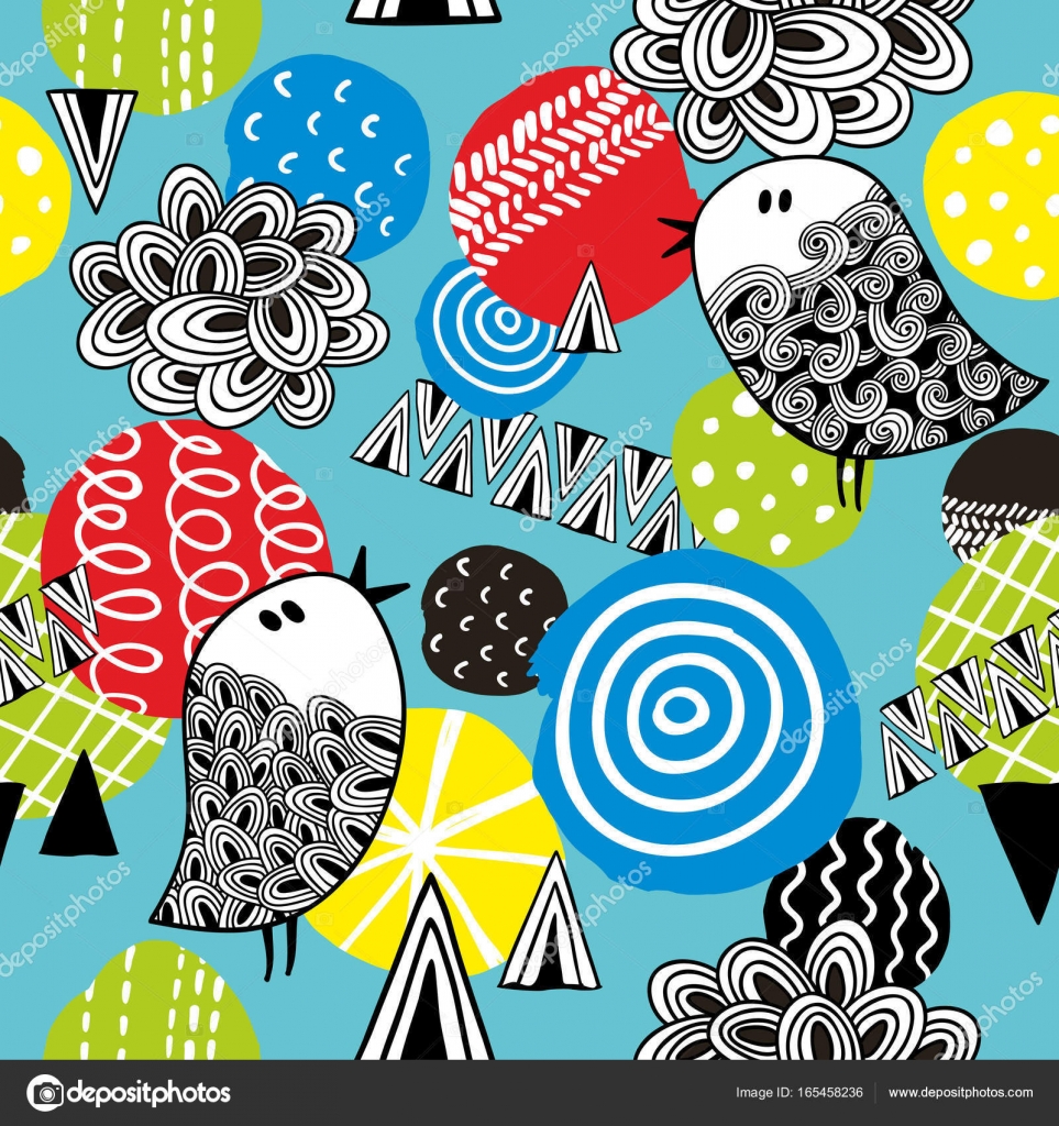 Seamless background with doodle birds. Stock Vector Image by ©ekapanova ...