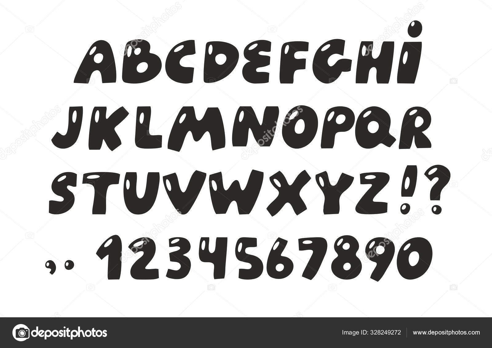 Bubble alphabet set in black color. Vector art. Stock Vector by ...