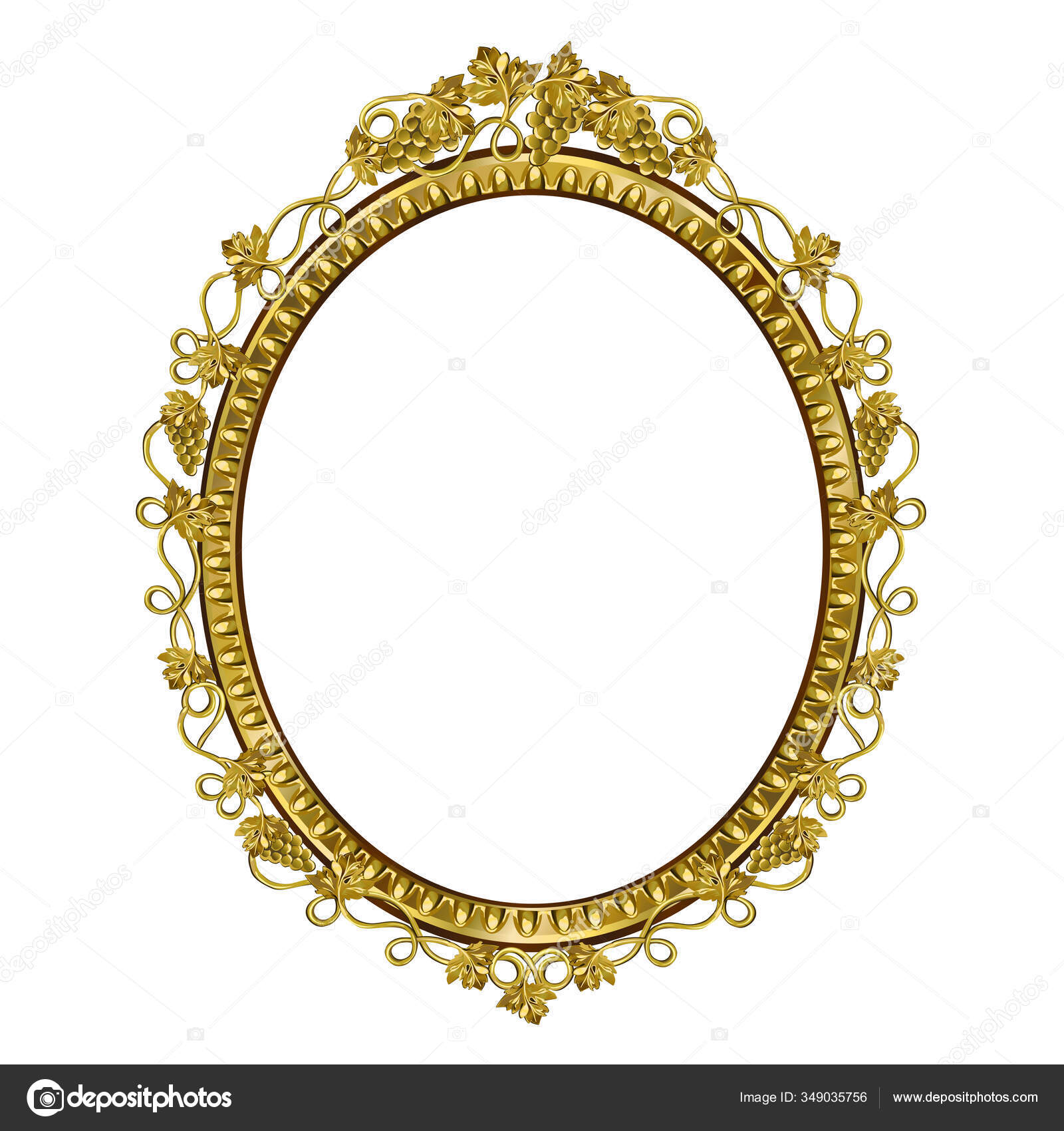 Oval Gold Frame Vector