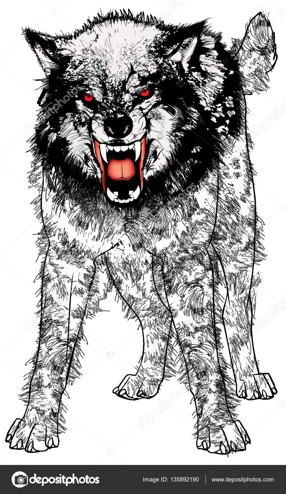 Angry Wolves Drawings