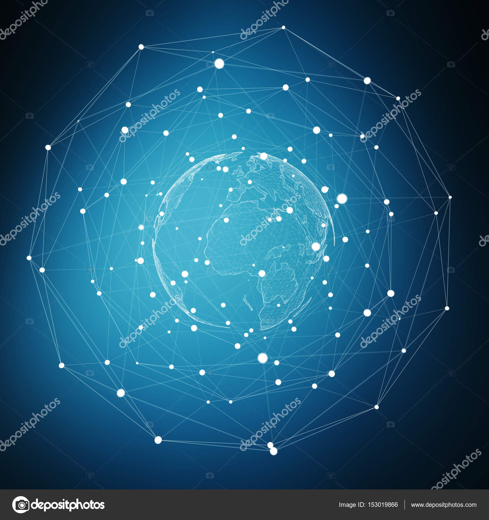 Flying earth network interface 3D rendering — Stock Photo © sdecoret ...