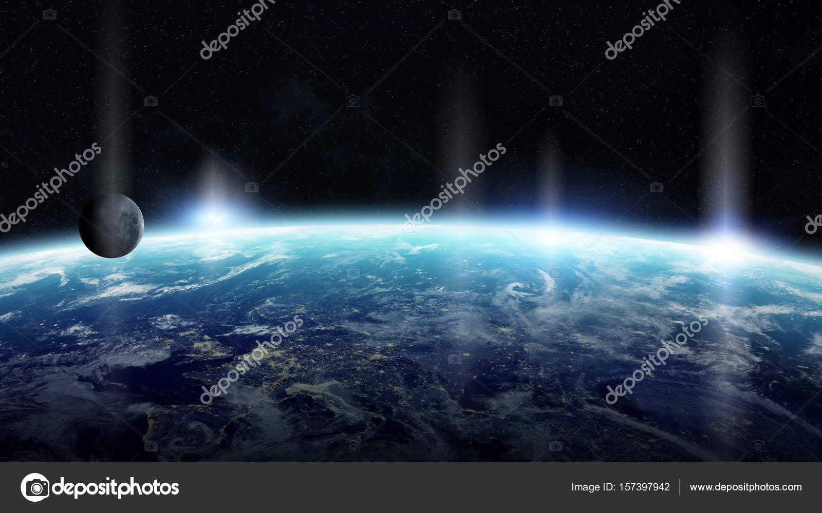 Planet Earth in space 3D rendering elements of this image furnis ...