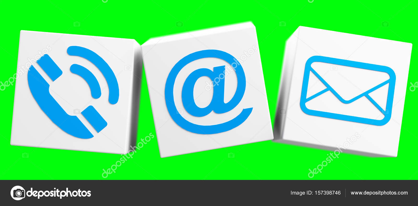 Digital 3D printed plastic cube contact icon 3D rendering — Stock Photo ...