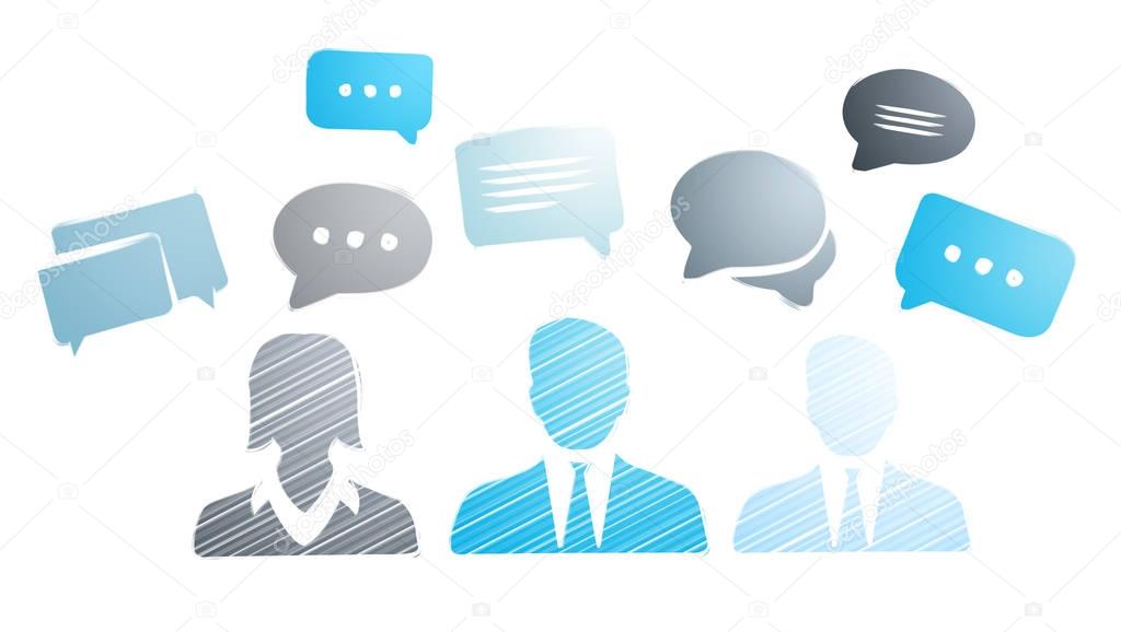 Dibujado a mano iconos de discusi n bosquejo 2024