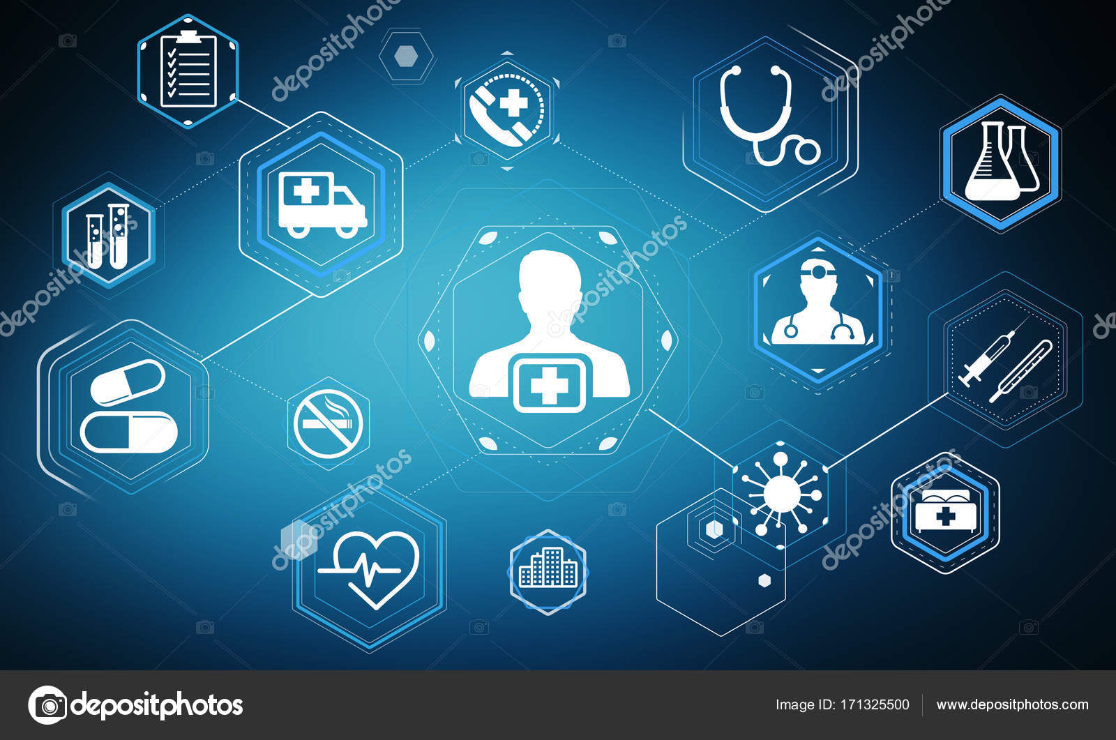 Modern medical interface with icons 3D rendering Stock Photo by ...