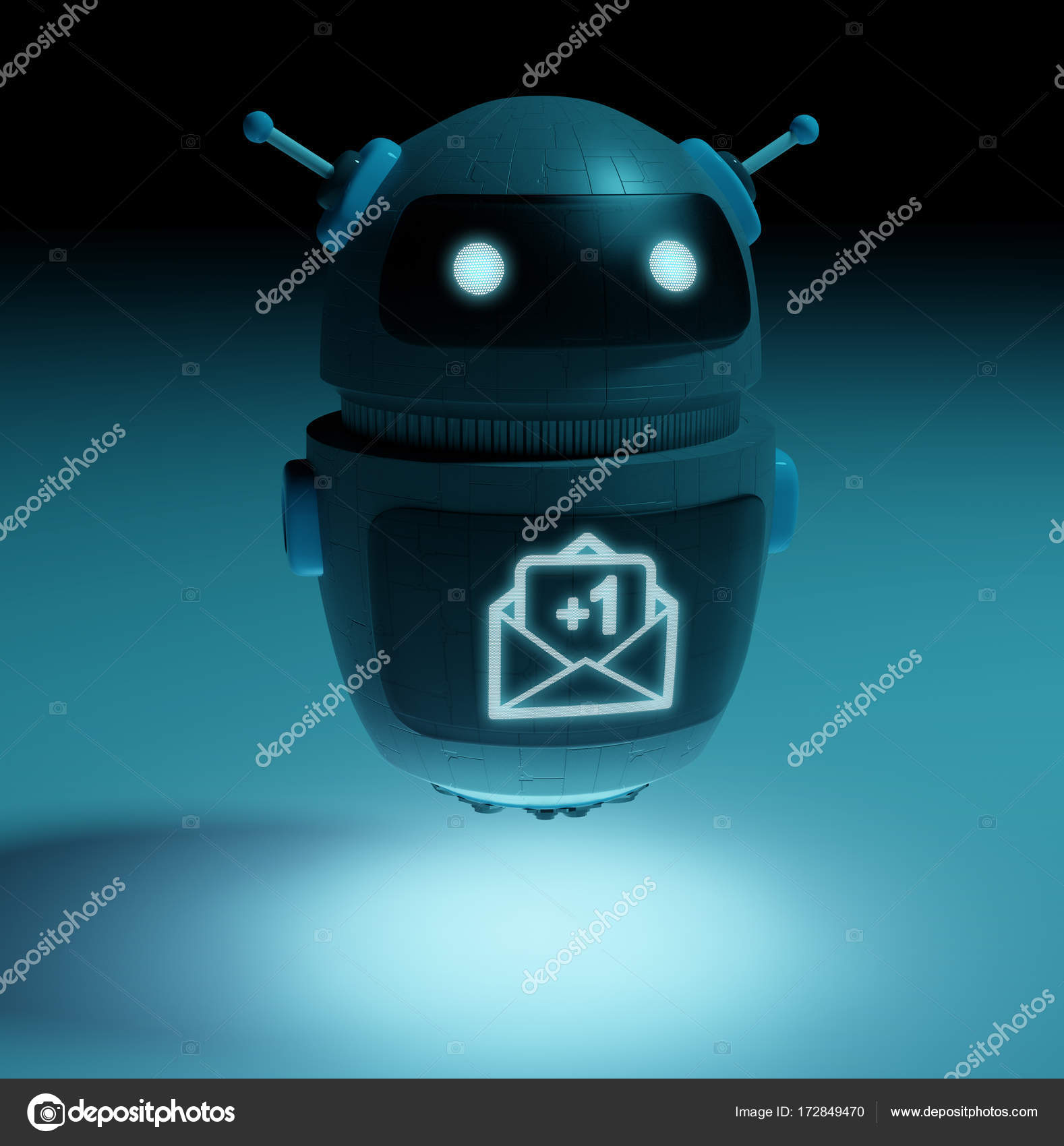 Futuristic digital robot receiving emails 3D rendering Stock Photo by ...