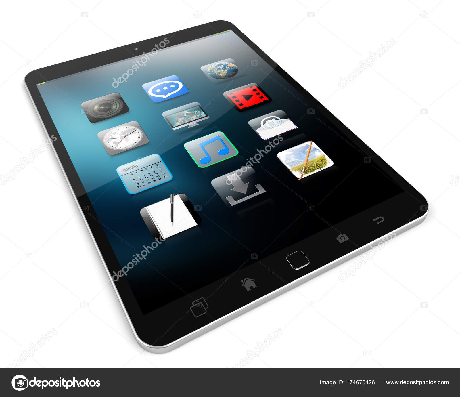 Modern digital tactile tablet 3D rendering Stock Photo by ©sdecoret ...
