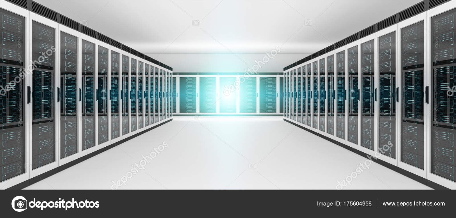 Serverraum Rechenzentrum Innenraum 3D-Rendering - Stockfotografie ...