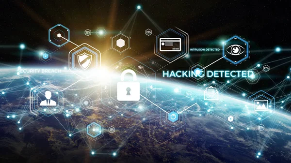 Cyber security on planet Earth 3D rendering — Stock Photo © sdecoret ...