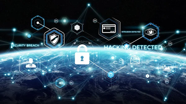 Cyber security on planet Earth 3D rendering — Stock Photo © sdecoret ...