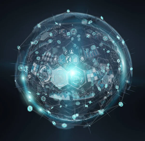 Holograms datas digital sphere 3D rendering Stock Photo by ©sdecoret ...