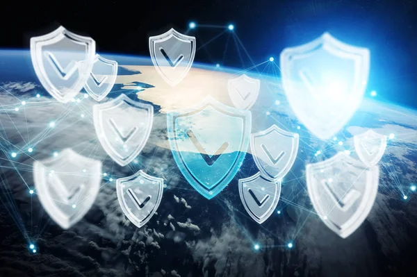 Cyber security on planet Earth 3D rendering Stock Photo by ©sdecoret ...