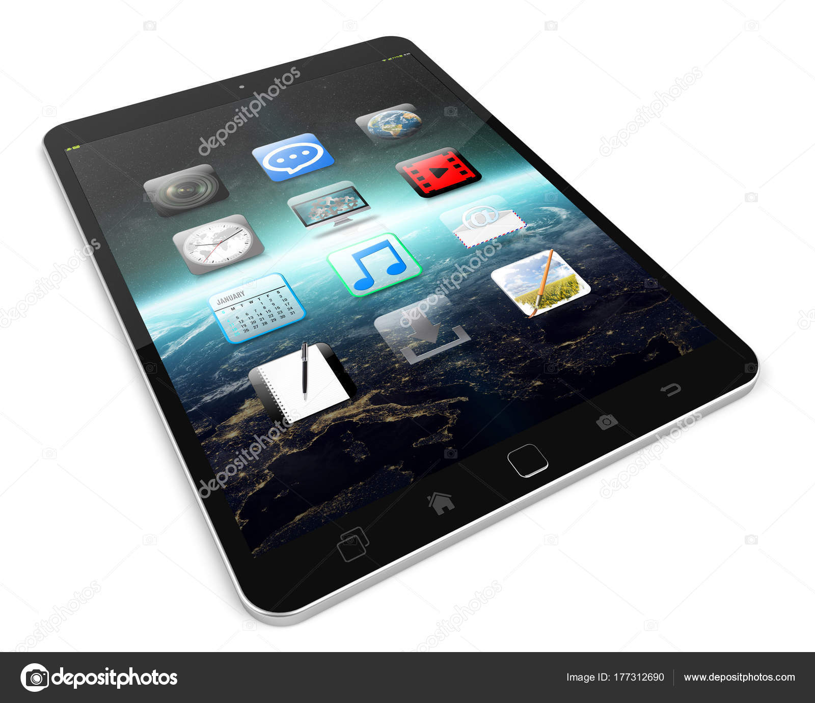Modern digital tactile tablet 3D rendering Stock Photo by ©sdecoret ...