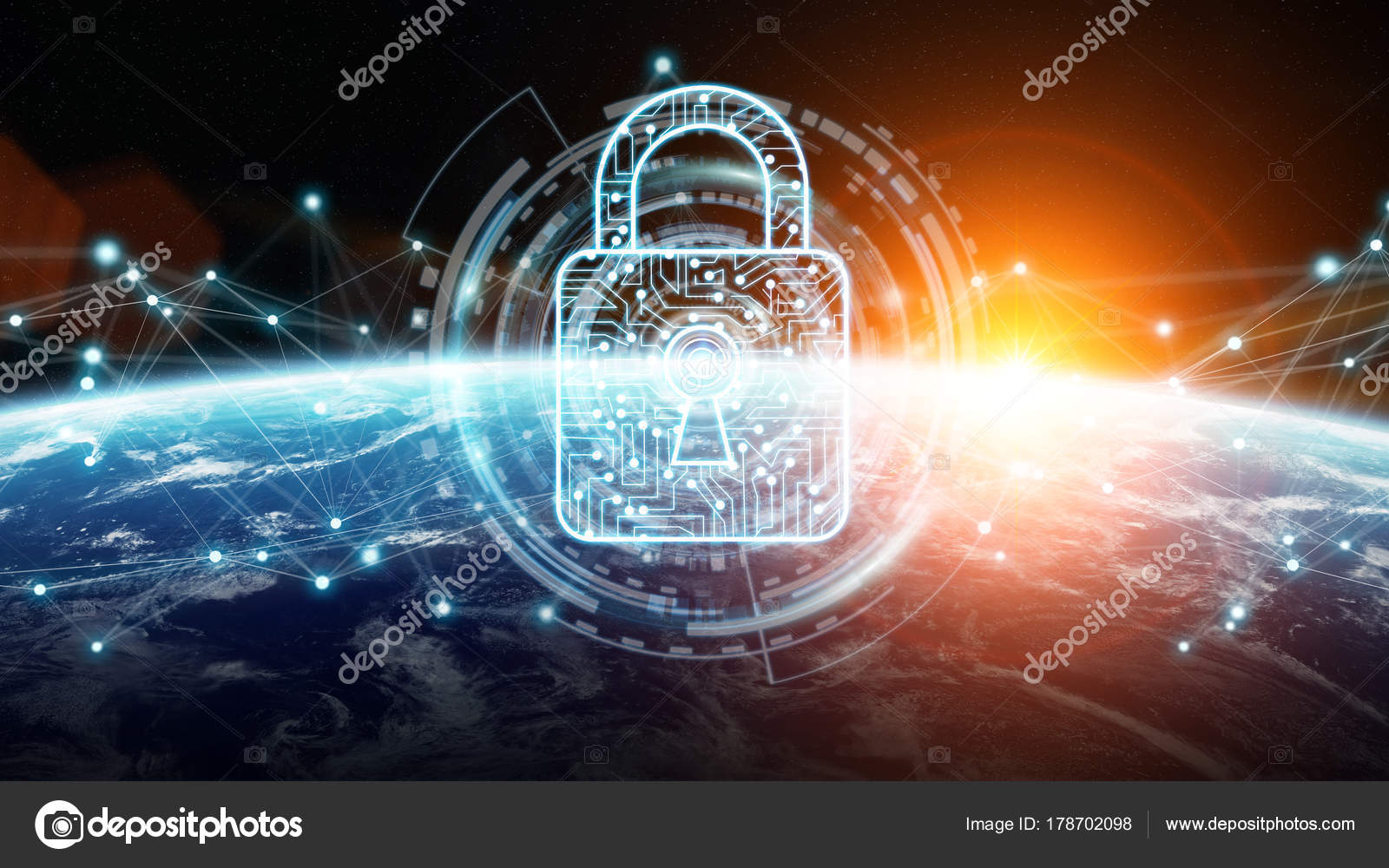 Cyber security on planet Earth 3D rendering Stock Photo by ©sdecoret ...