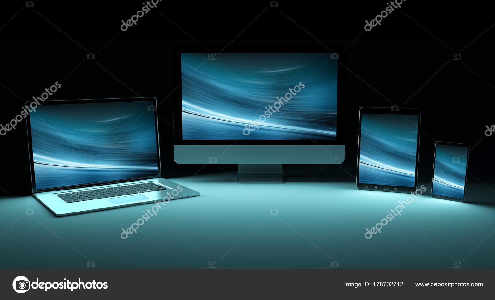Modern digital silver tech device 3D rendering Stock Photo by ©sdecoret ...