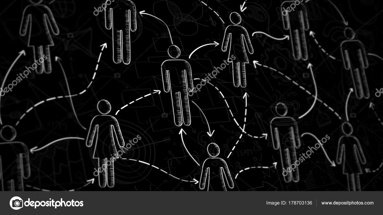 Hand drawn social network presentation sketch — Stock Photo © sdecoret ...